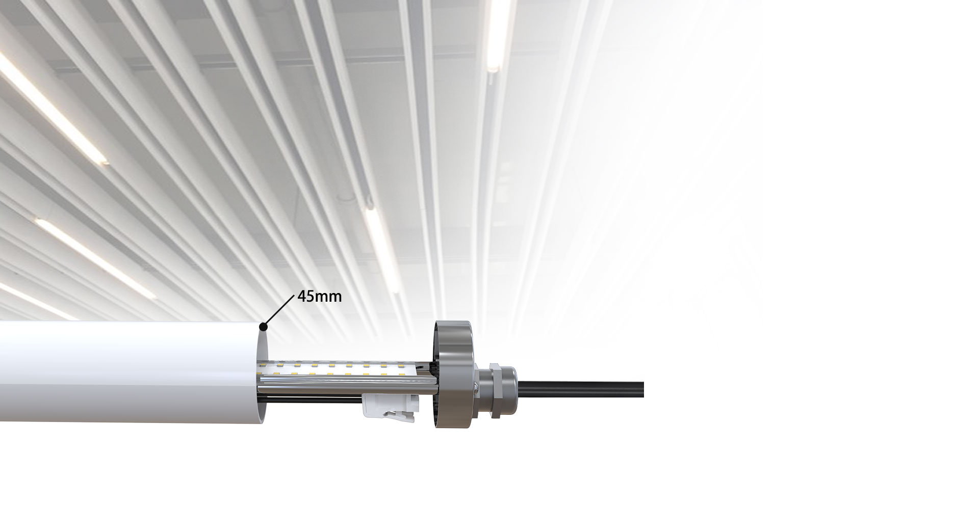 45mm Diameter Round Tube Tri-proof Light L9M | TUBU