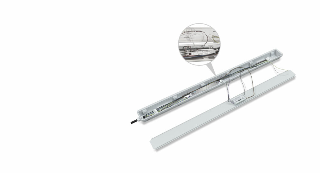 Batten IP66 LED Tri-proof Light with Emergency battery and self-test ...