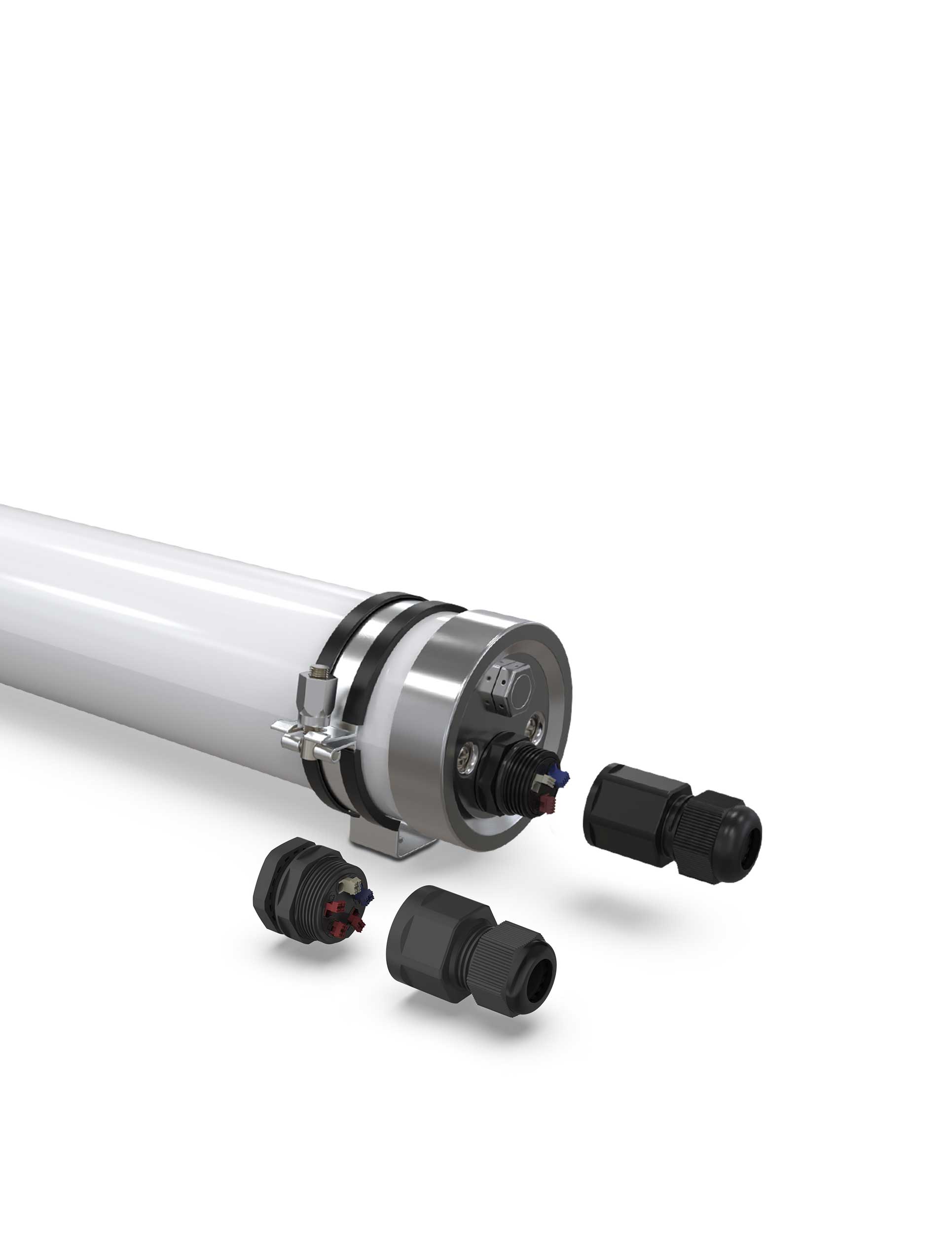 Tubular IP69k LED Tri-Proof Light through wiring optional-1 | TUBU