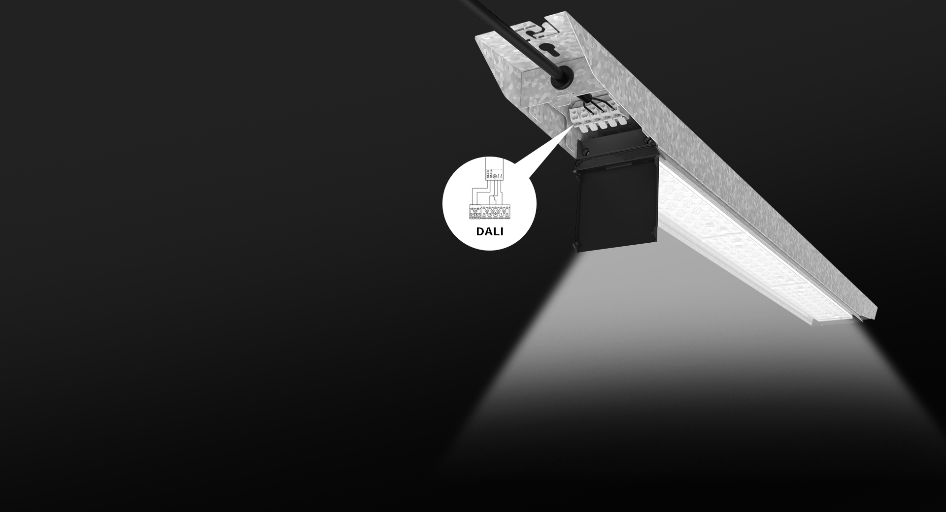 A light-dimmer version is available in Industrial Linear LED Light | TUBU